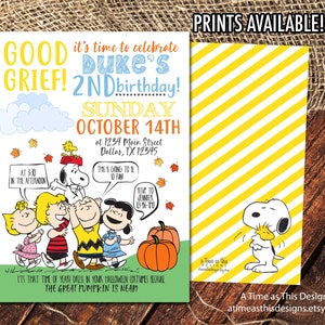 PEANUTS BIRTHDAY INVITATION | Charlie Brown Birthday Party Invitation ...