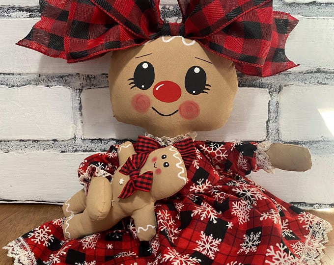 Decorative Handmade Gingerbread Doll / Holiday Dolls / Christmas Decor ...