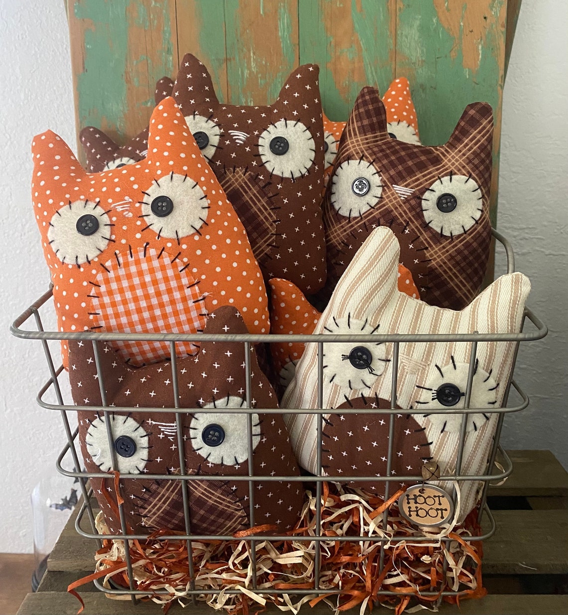 Plush Owl Ornament-handmade Fall / Halloween Tiered Tray Decor / Fall ...