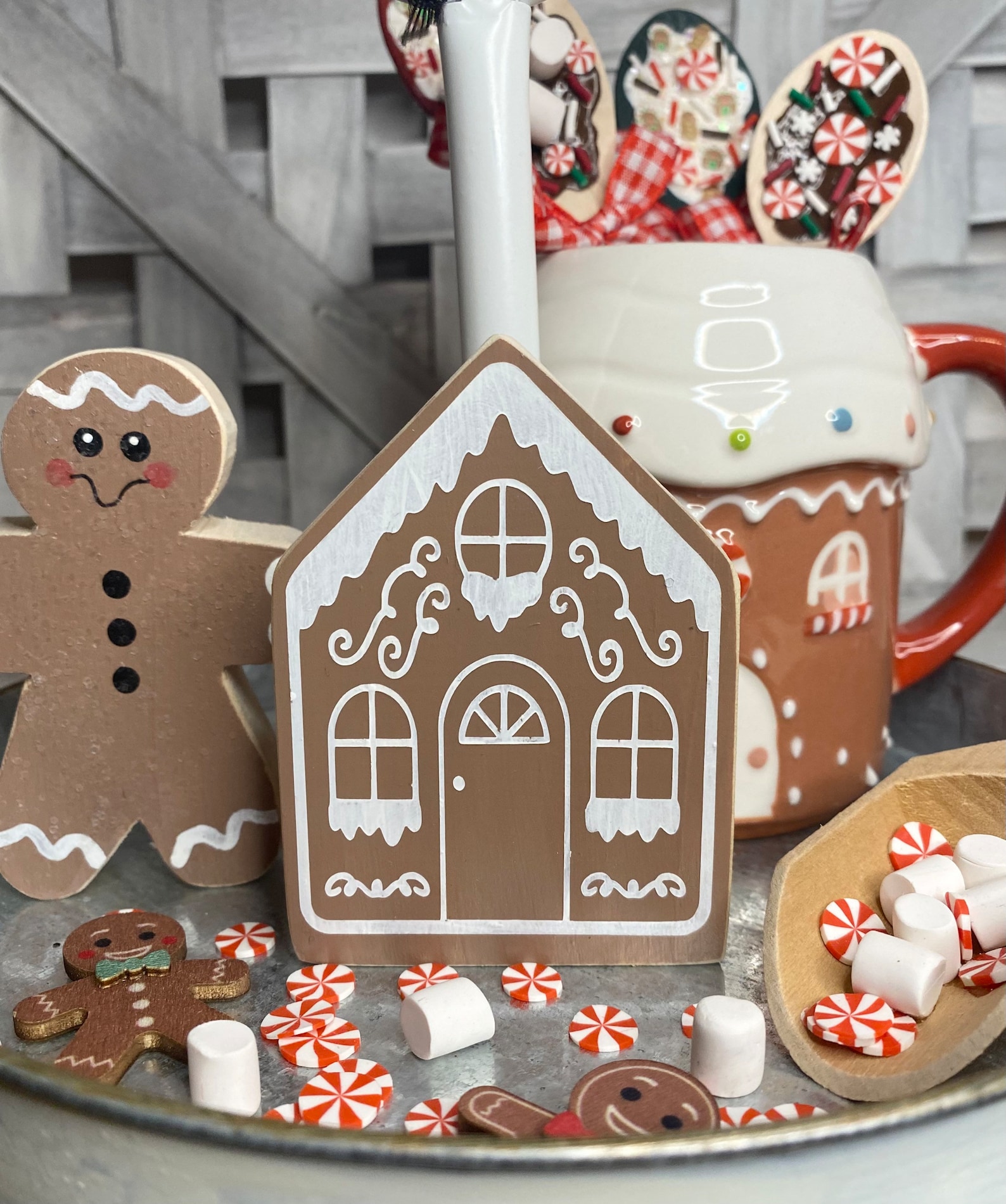 Gingerbread House Tiered Tray Block / Tiered Tray Decor / - Etsy