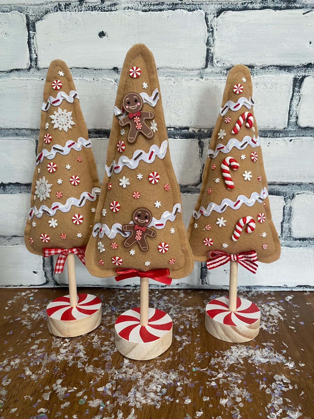 Whimsical Gingerbread Christmas Trees / Tiered Tray Decor / Christmas ...