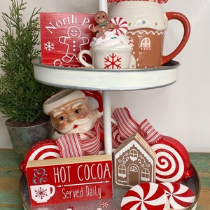 Gingerbread House Tiered Tray Block / Tiered Tray Decor / Gingerbread ...