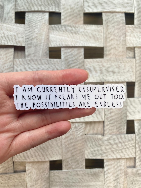 I Am Currently Unsupervised Sticker / Water Resistant Vinyl - Etsy