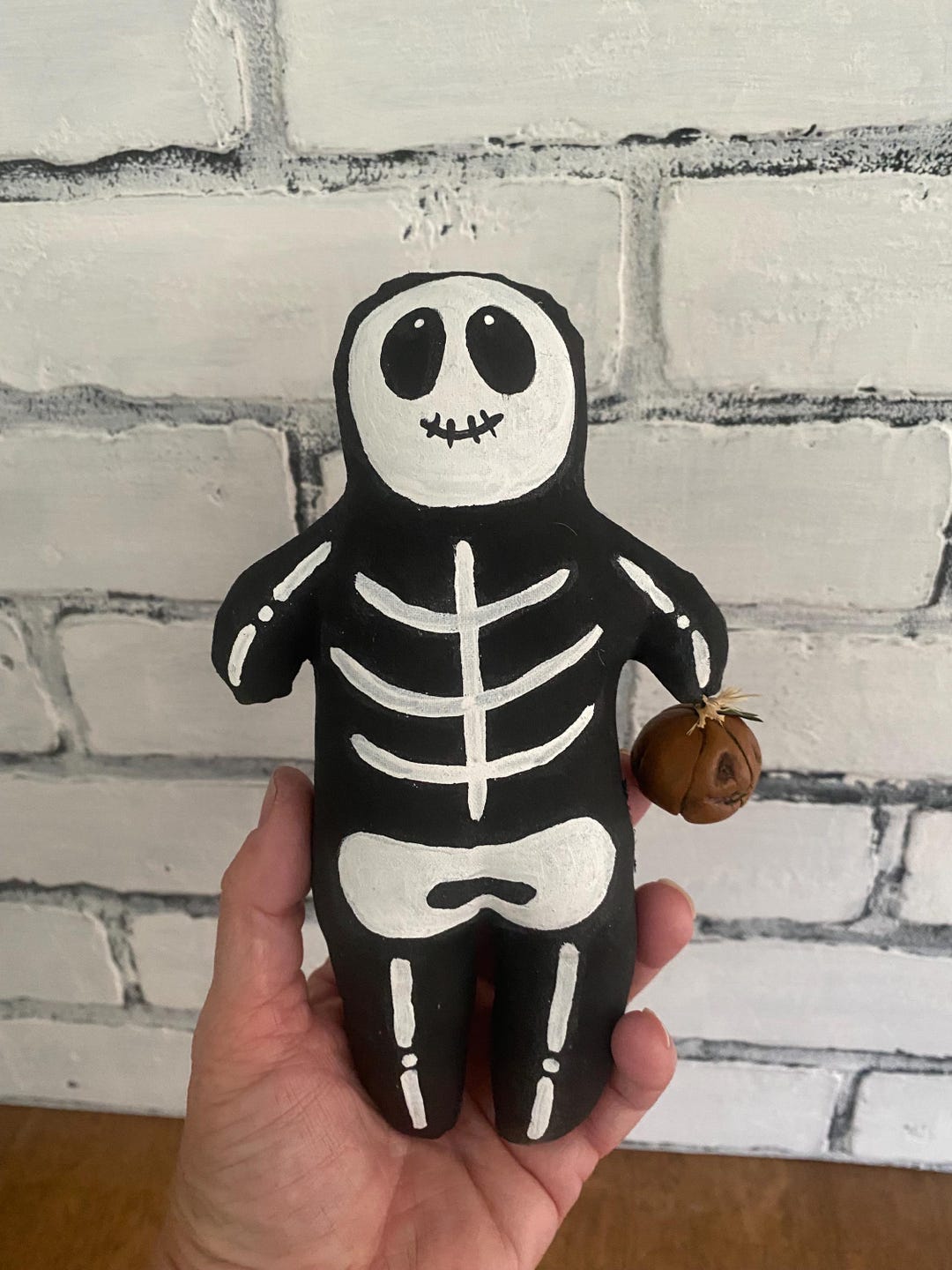 Handmade Primitive Skeleton Doll - Halloween Tiered Tray Decor - Etsy
