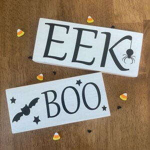 Boo Halloween Sign / Eek Halloween Sign / Halloween Decor / Fall Decor ...