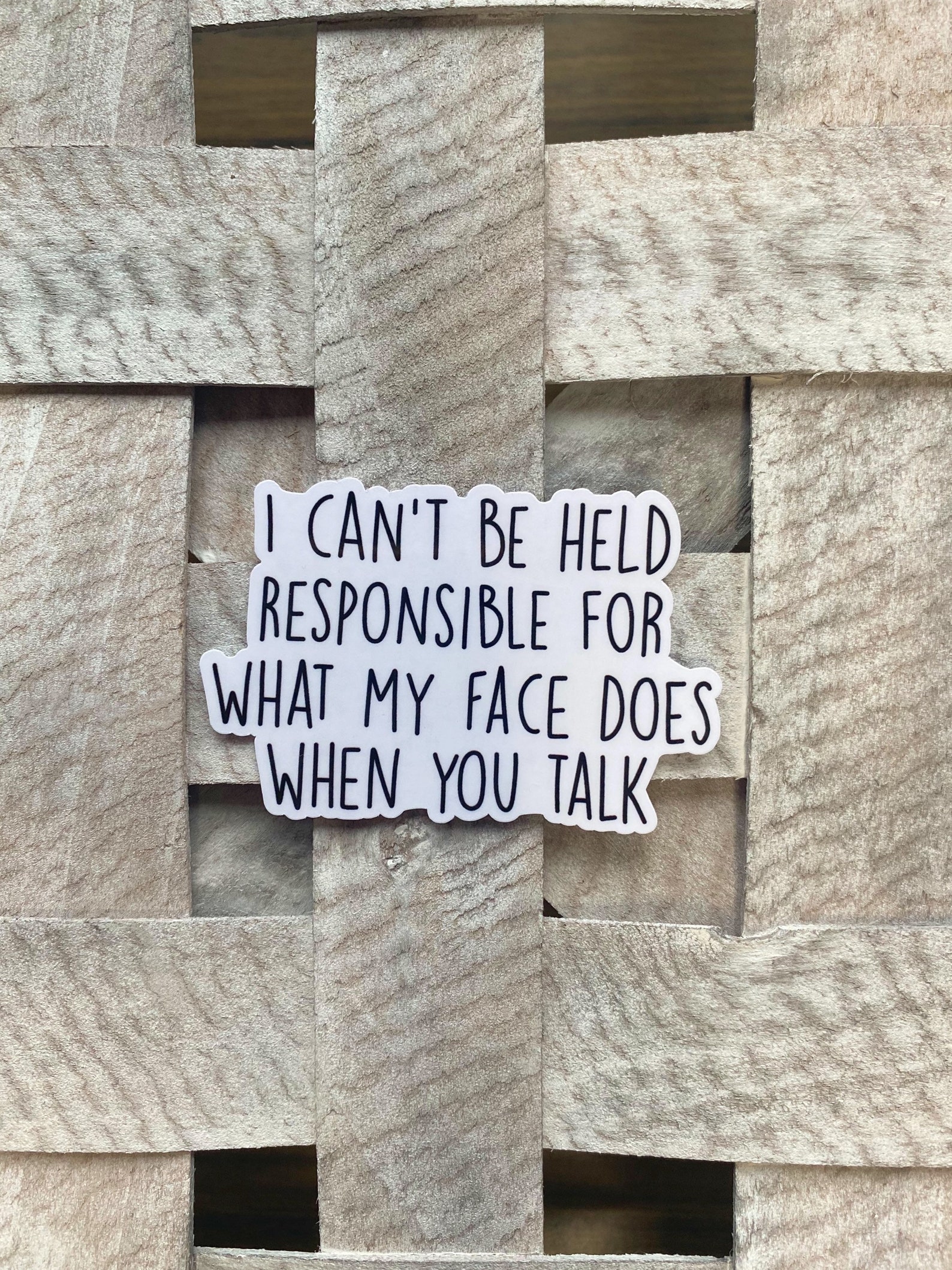 I Cant Be Held Responsible Sticker / Water Resistant Vinyl - Etsy