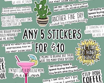 Funny Stickers Set - Etsy