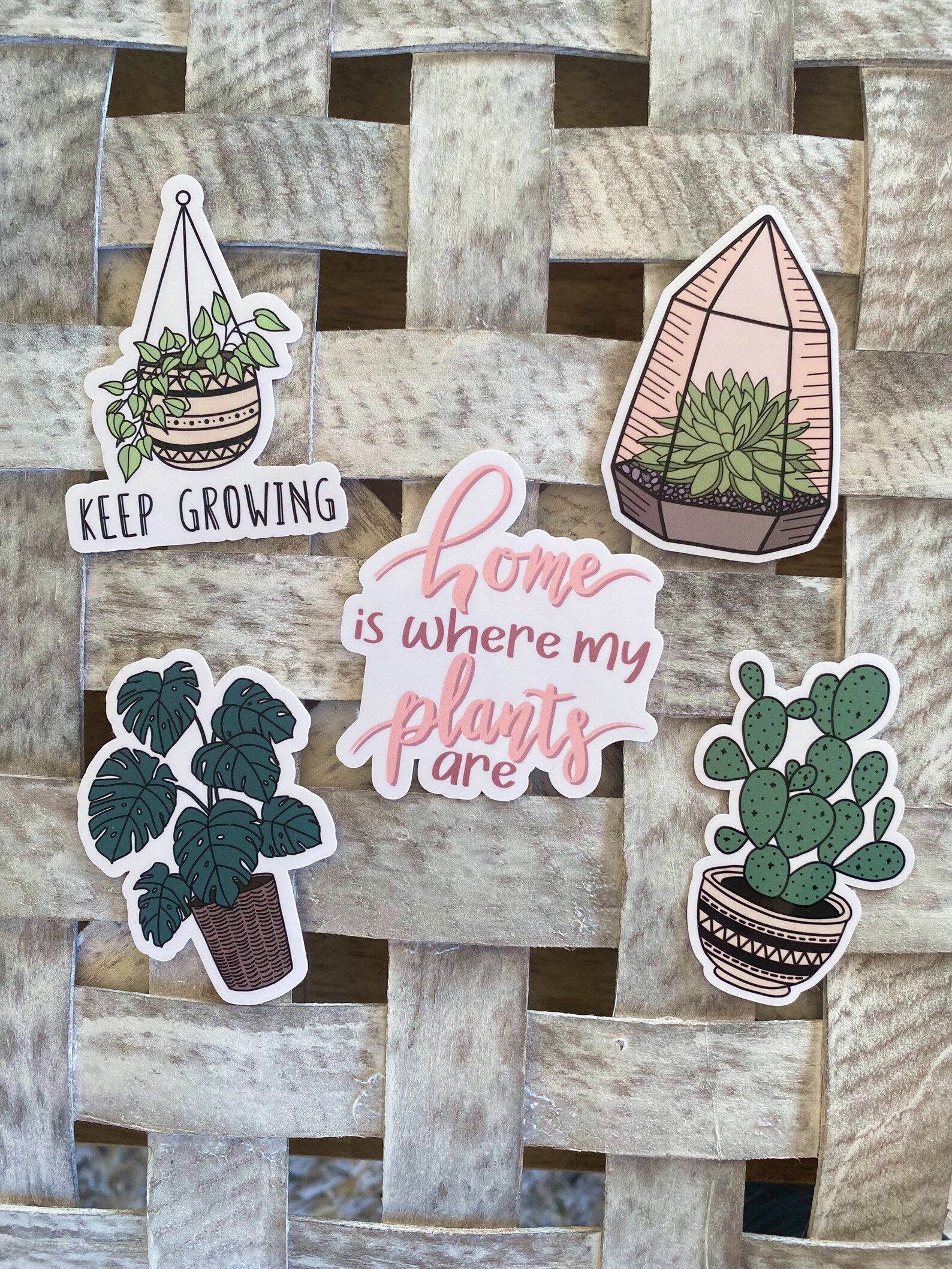 Plant Sticker Set / Water Resistant Vinyl Sticker / Set of 5 - Etsy
