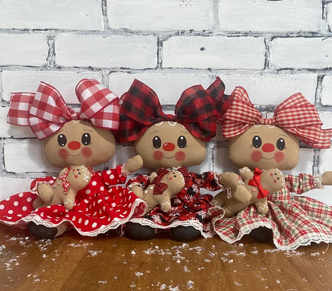 Decorative Handmade Gingerbread Doll / Holiday Dolls / Christmas Decor ...