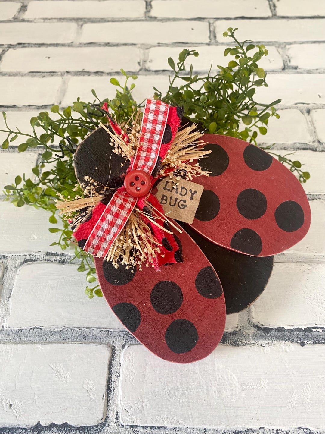 Handmade Rustic Ladybug / Ladybug Decor / Bug Decor / Spring Decor ...