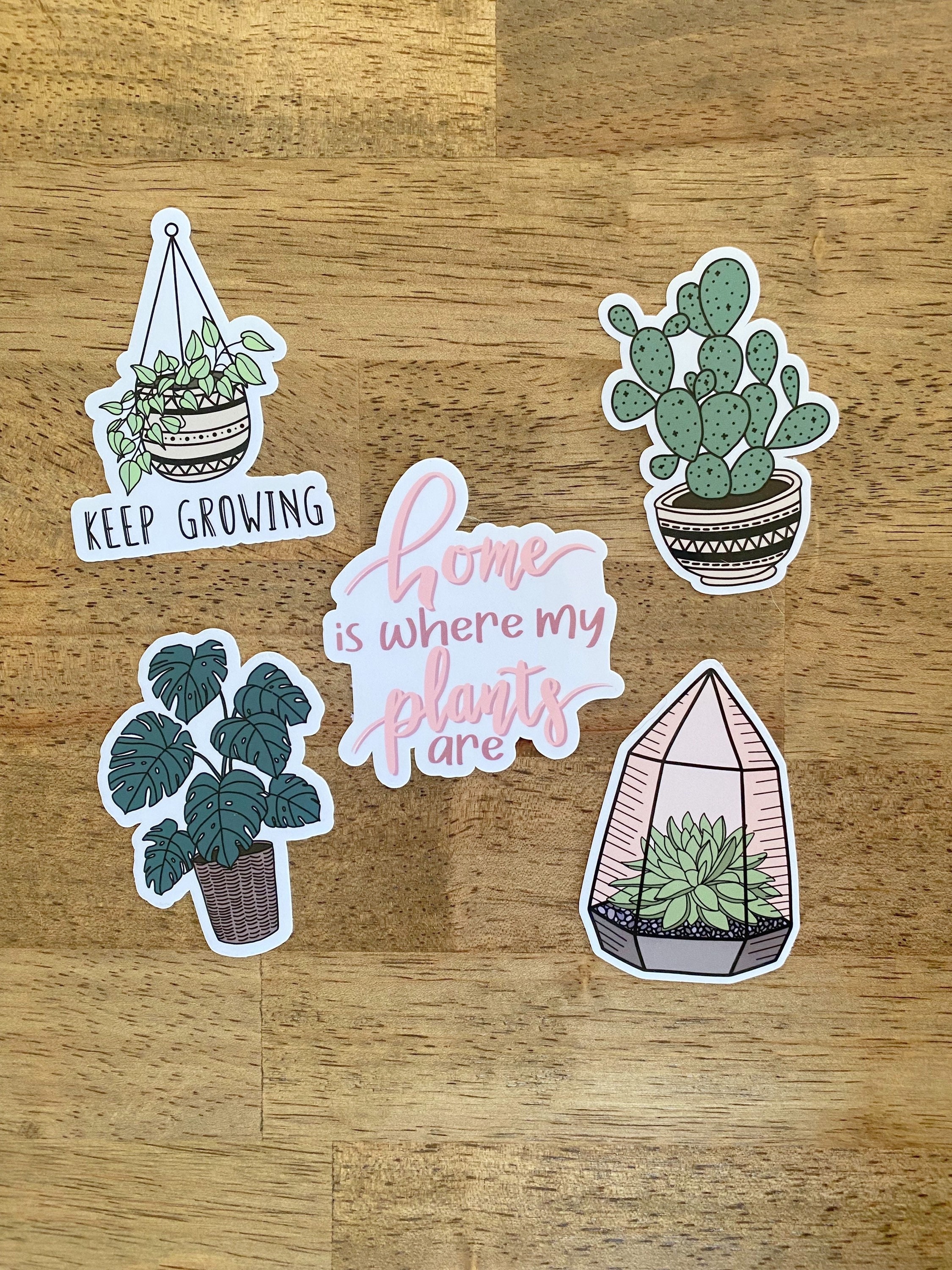 Plant Sticker Set / Water Resistant Vinyl Sticker / Set of 5 - Etsy