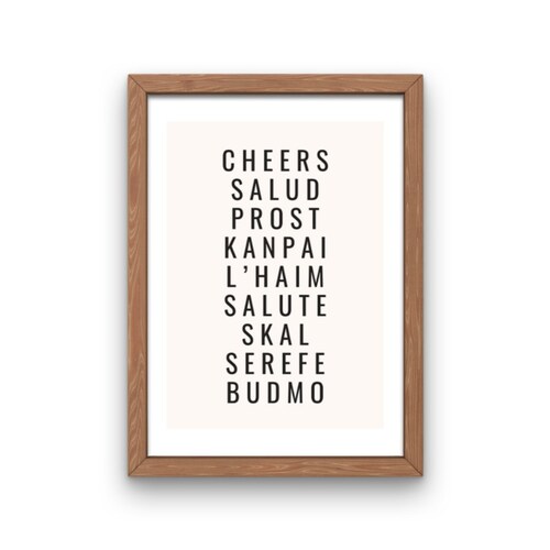 Cheers in Different Languages Bar Cart Prints Cheers Sign - Etsy