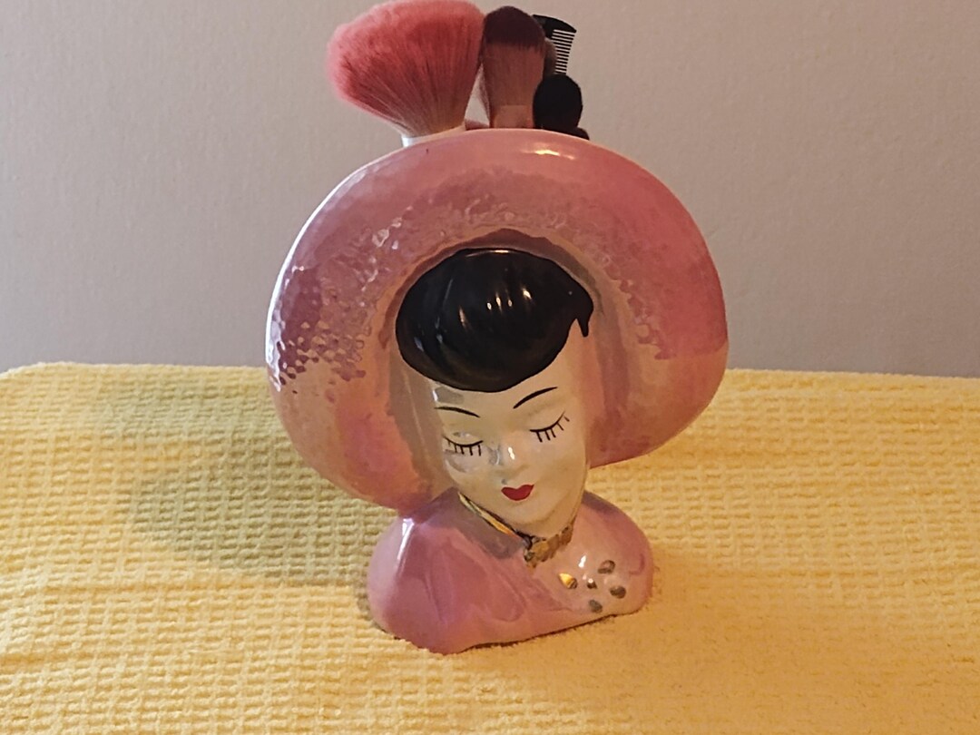 Irresedesent 1950s Relpo Lady Head Vase Planter Mid - Etsy