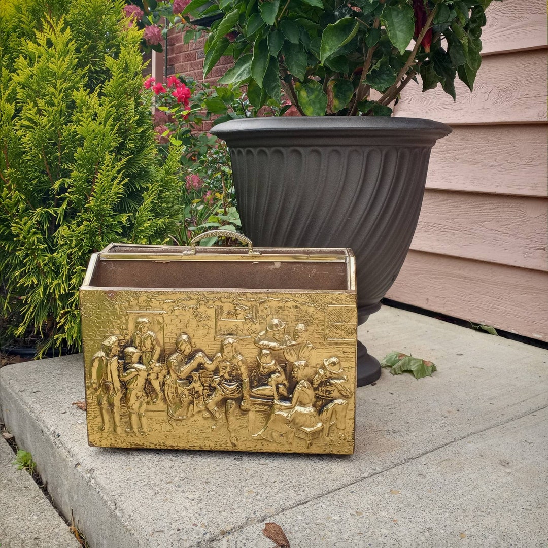 Gold Embossed Colonial Brass Magazine Storage and Organization Living ...