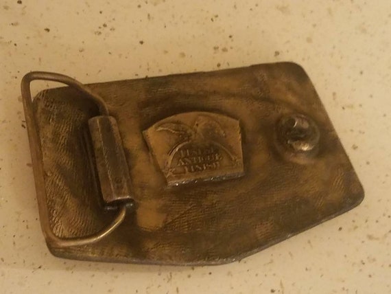 Brass Pilot wings belt buckle rustic antiqued look - Gem