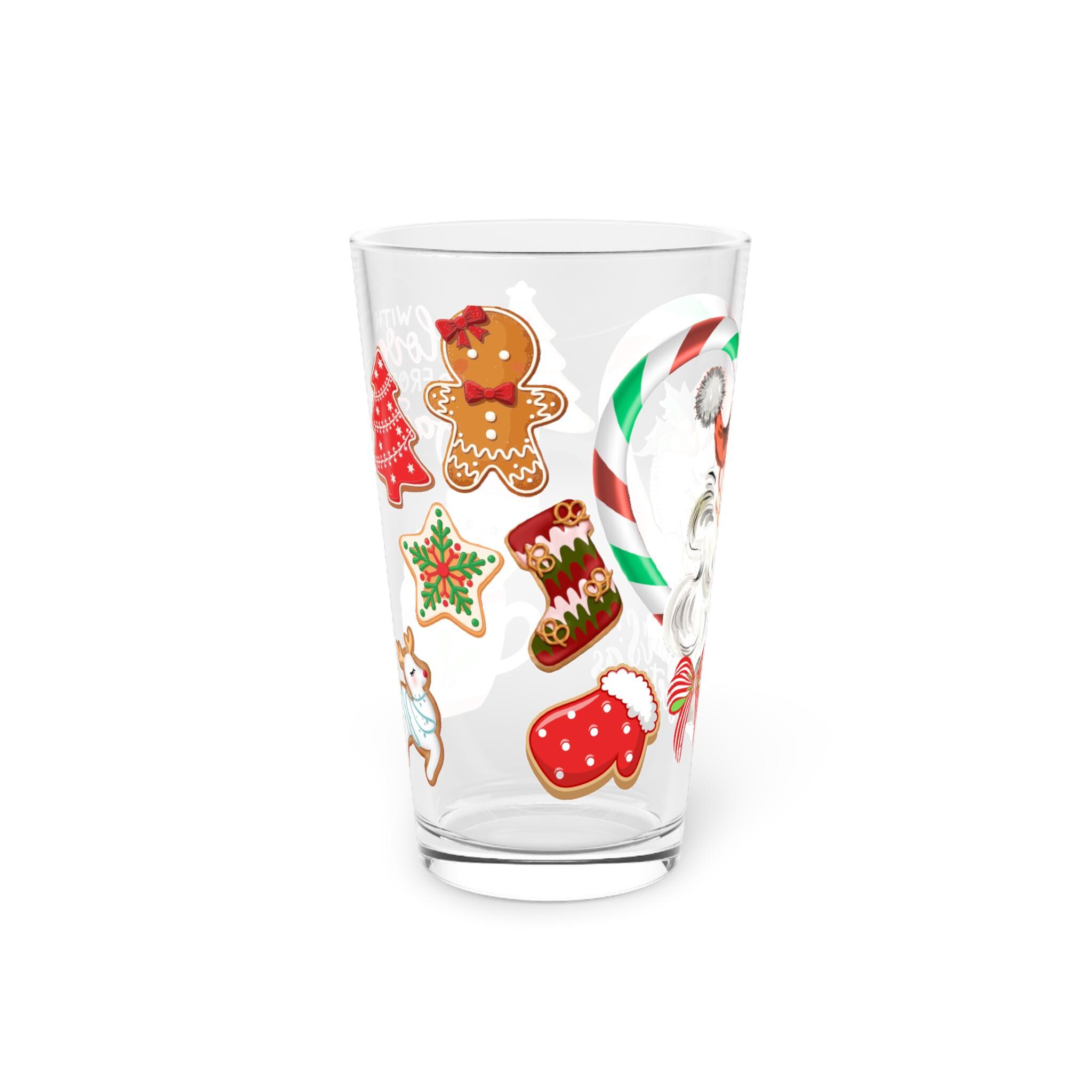 Vintage Santa Claus Pint Glass 16oz | Christmas Holiday Decor Cookies ...