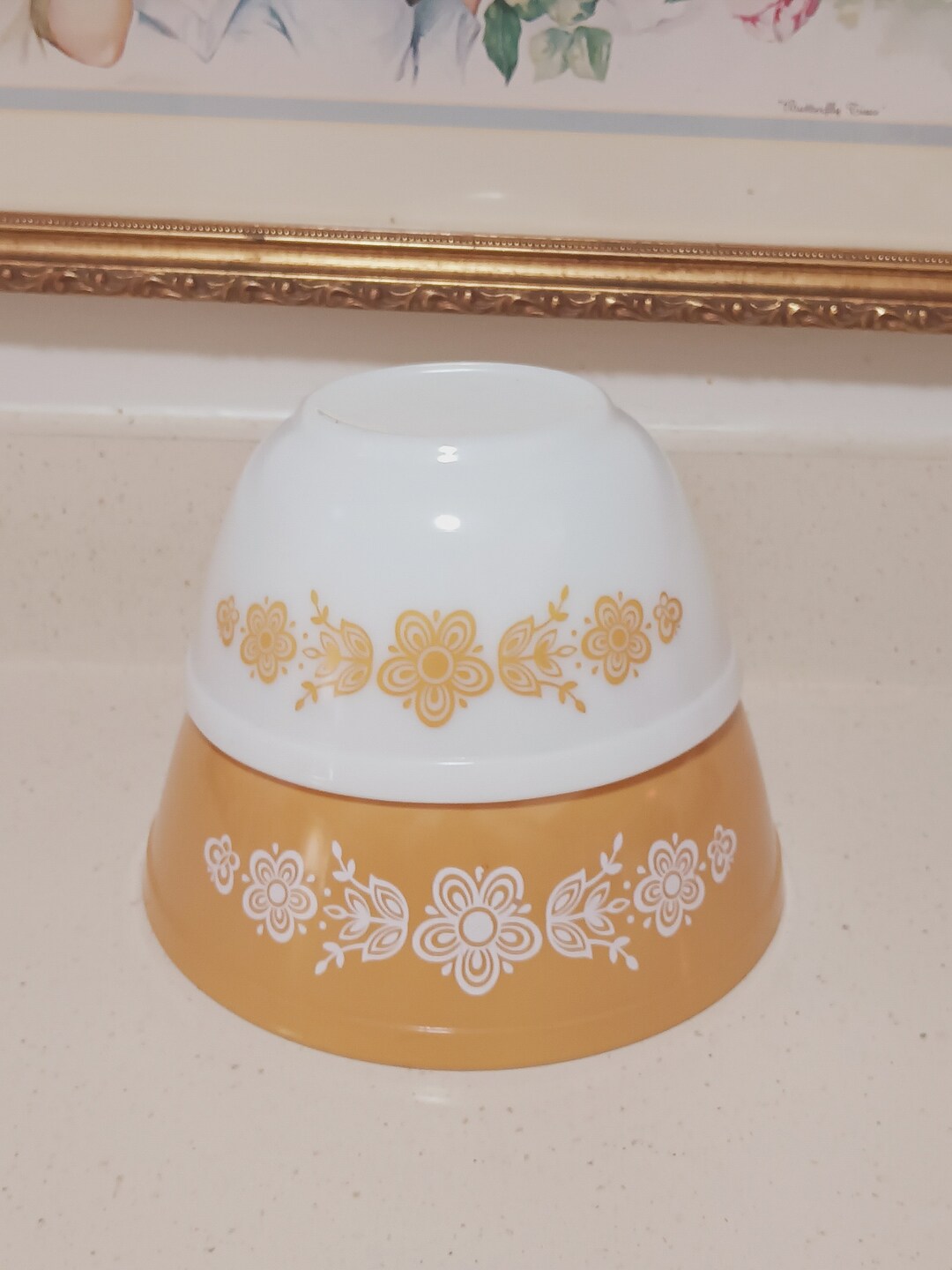 Pyrex Butterfly Gold Mixing Bowls 403 402 - Etsy