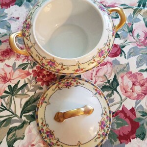 Antique Warwick Czechoslovakia Victoria China Soup Toureen Rose Pattern ...
