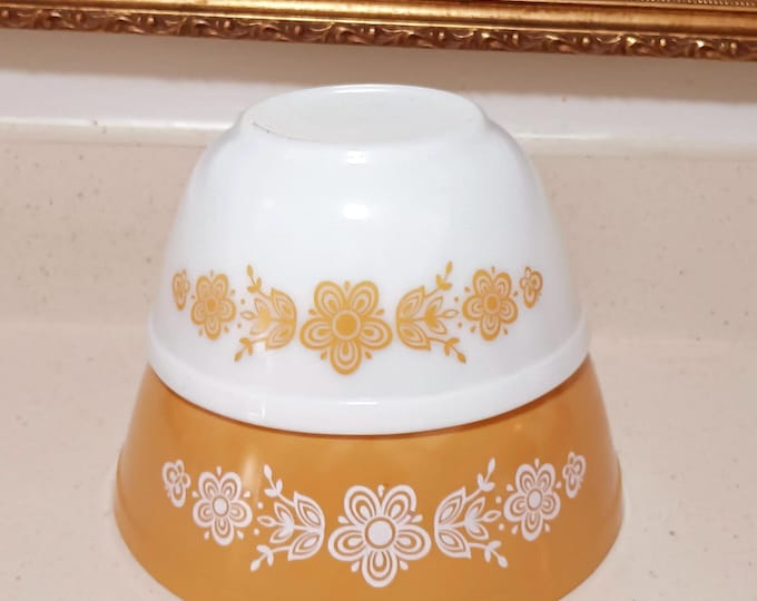PYREX Butterfly Gold Redesign Set of 3 Bowl 401 402 and 403 Vintage ...