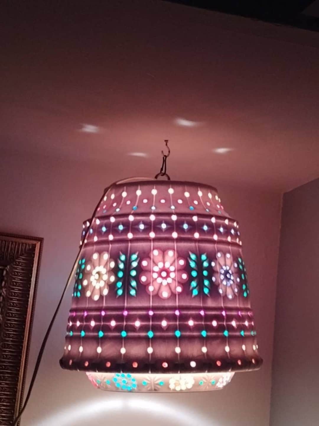 Mid Mod 60s Era Colorful Swag Light MCM Patio Lantern Retro Decor ...