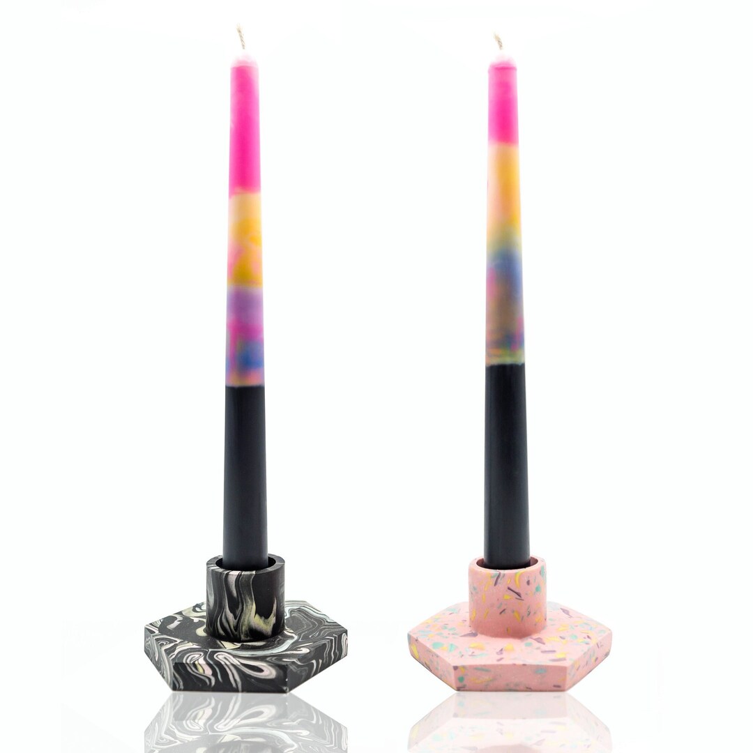 Dark Side of the Rainbow - Half and Half Taper Candles, Rainbow and ...