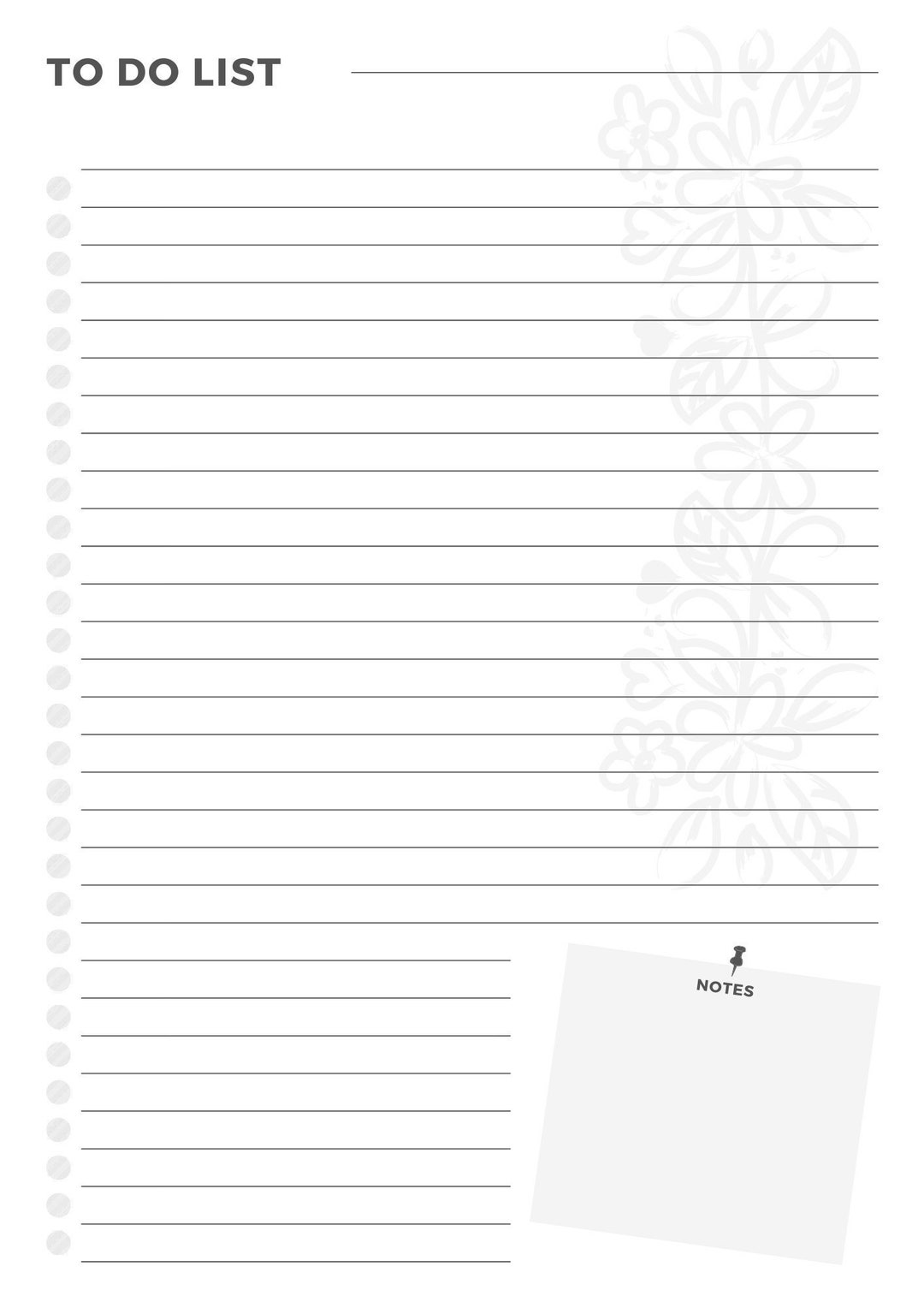 To Do List - Black and White Minimalist *DIGITAL DOWNLOAD* - Etsy