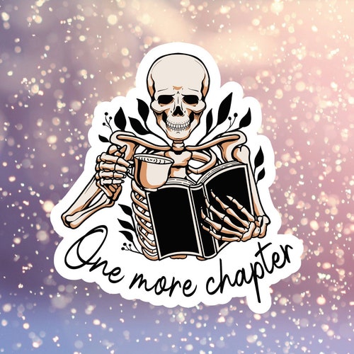 Retro Groovy Book Sticker Just One More Chapter Bookish - Etsy
