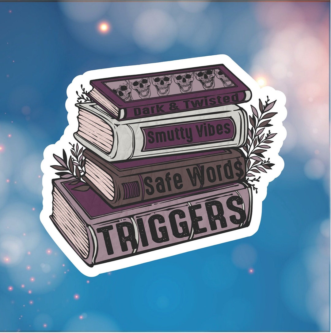 Trigger Warnings Bookstack Water Resistant Sticker for Kindles, Phones ...