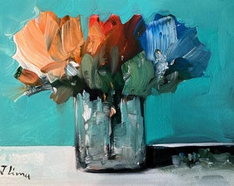Jose Lima Oil Painting Impressionist Collectible 9×12 - Flowers - Etsy
