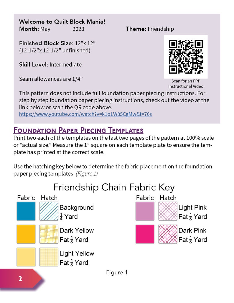 Friendship Chain PDF Quilt Block Pattern (foundation Paper Pieced) - Etsy