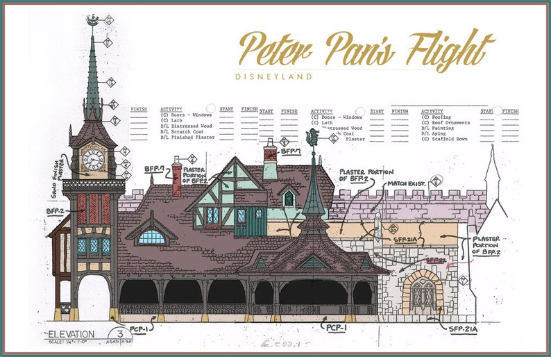 Disneyland Peter Pan's Flight Blueprint Digital | Etsy