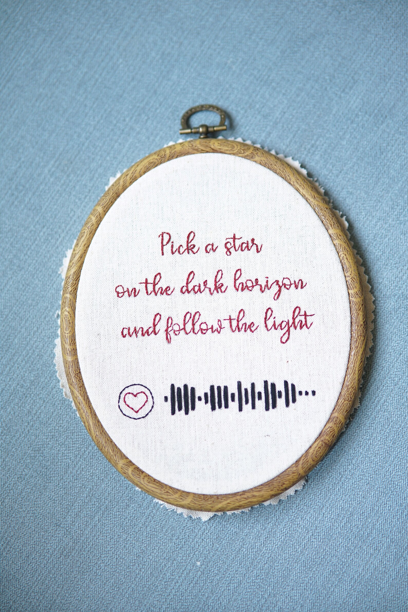 Custom Embroidered Song Lyrics and Spotify Code Personalized Embroidery ...