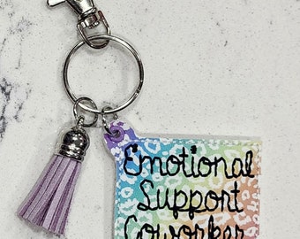 Emotional Support Coworker Keychain, Emotional Support Key Chain ...