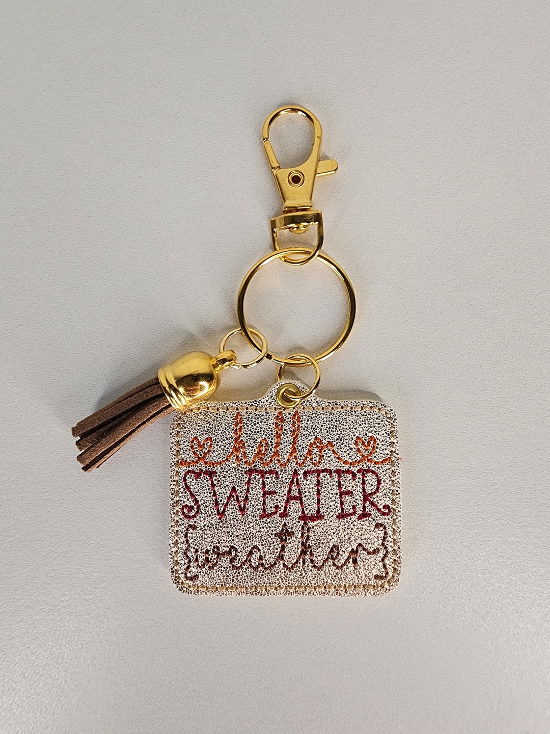 Hello Sweater Weather Keychain - Etsy