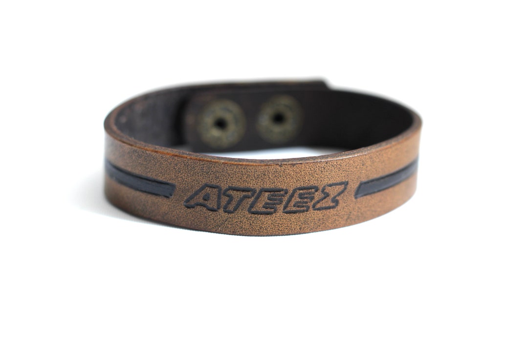 ATEEZ K-pop Atiny Bracelet Leather Cuff - Etsy