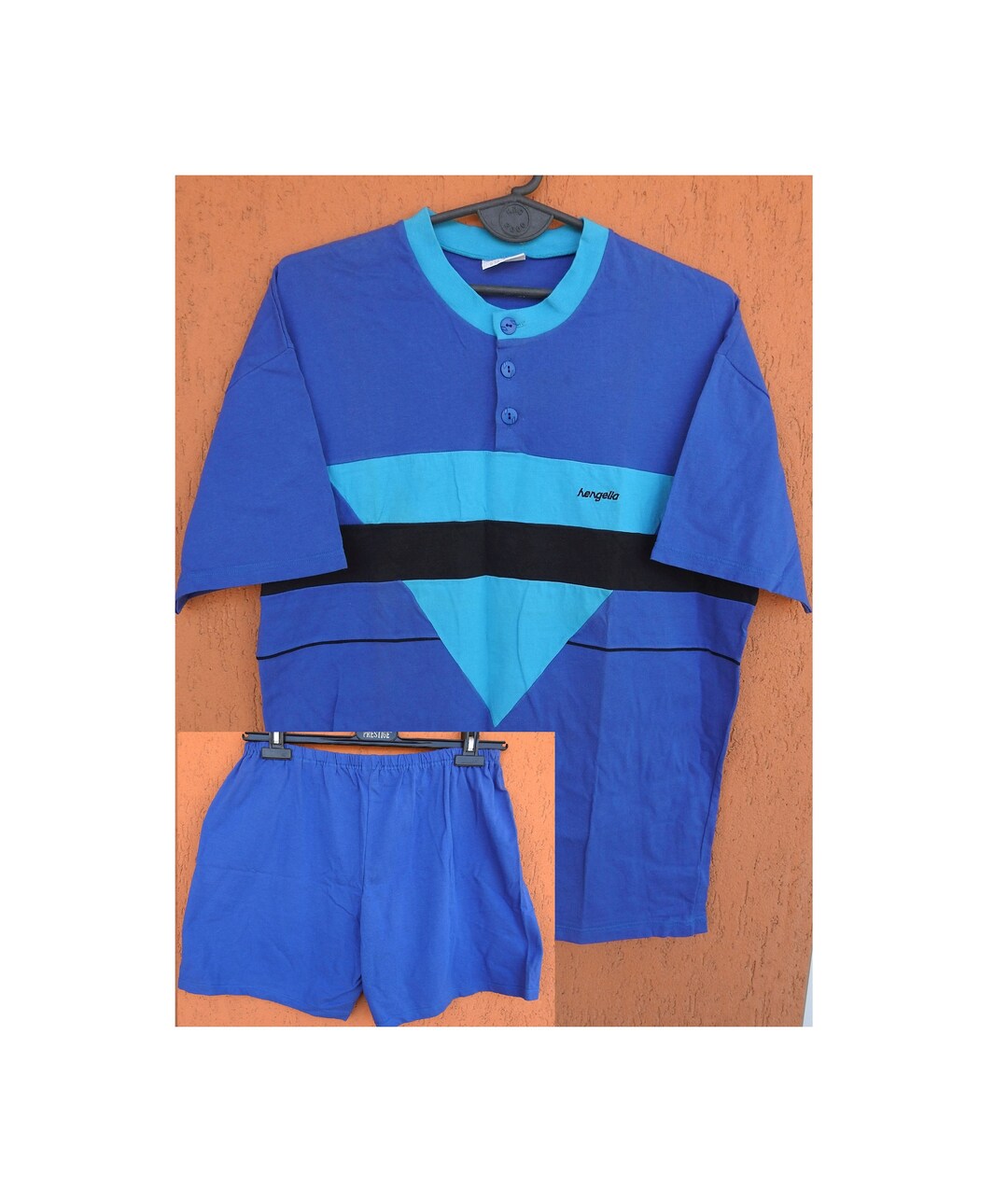 Vintage 80s West German Mens Pyjamas Hengella Nightwear Cotton Pajamas ...