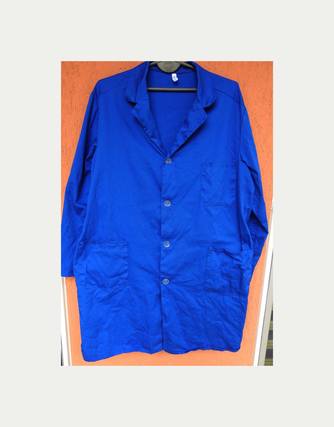 Vintage DDR Mens Lab Coat Work Jacket VEB Wattana Chore Coat GDR Blue ...