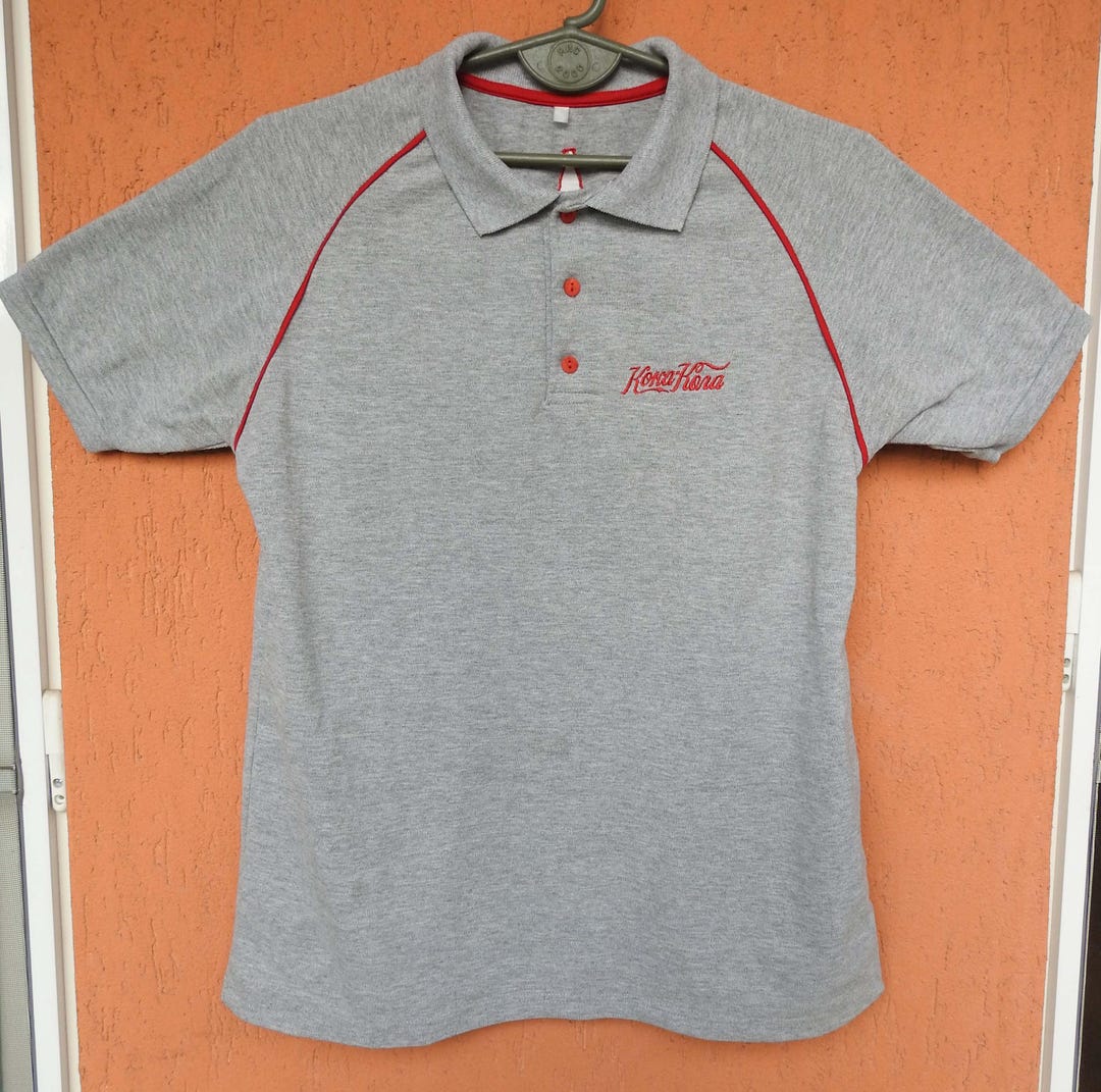 Vintage Coca Cola Employee Polo Shirt Uniform Cyrillic Embroidery 90s ...