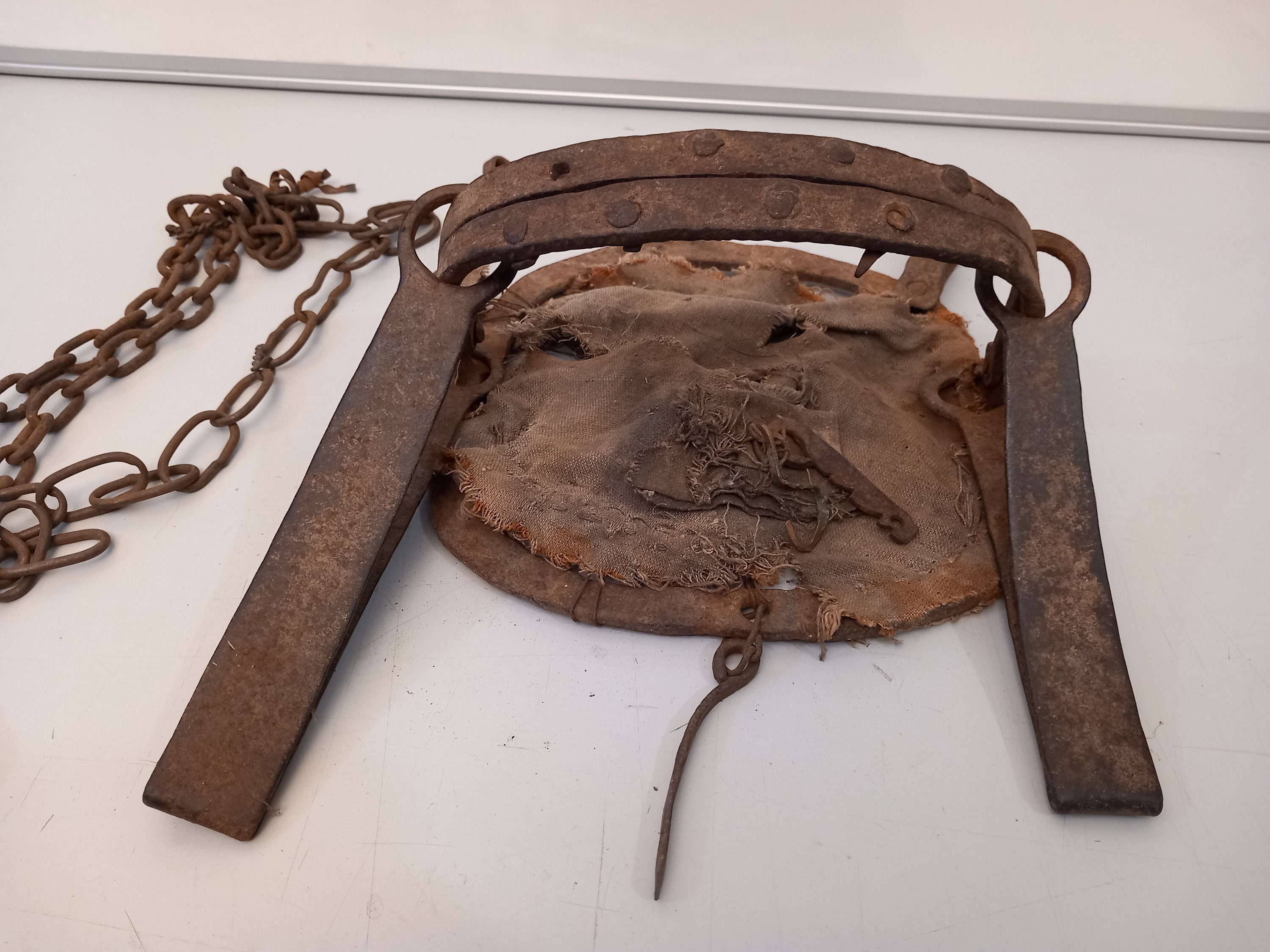 Vintage Antique Primitive Animal Trap Hand Forged Chain Rusty Balkan - Etsy