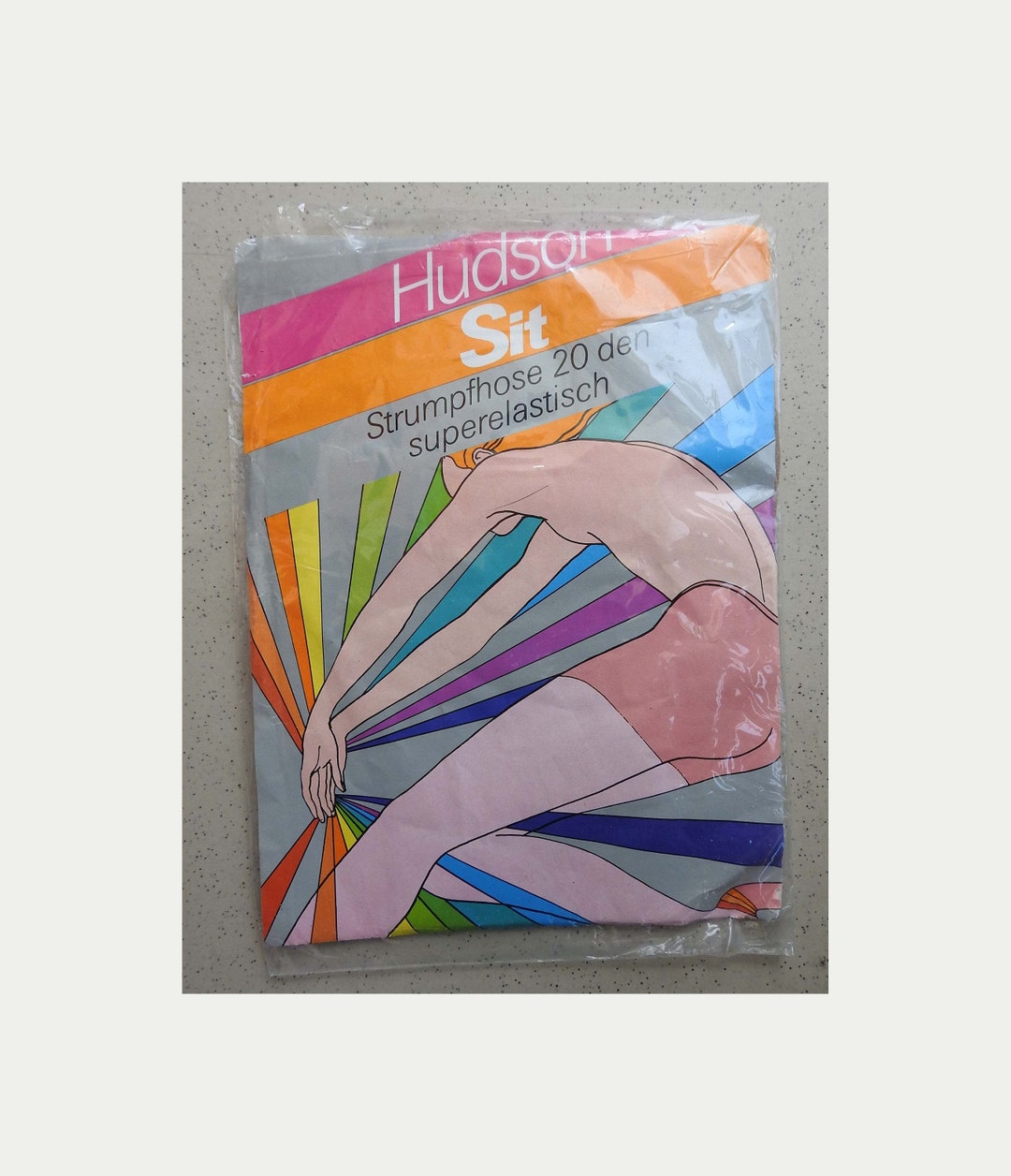 Vintage 80s Nylon Pantyhose Lingerie Hudson West Germany NEW Beige Size ...