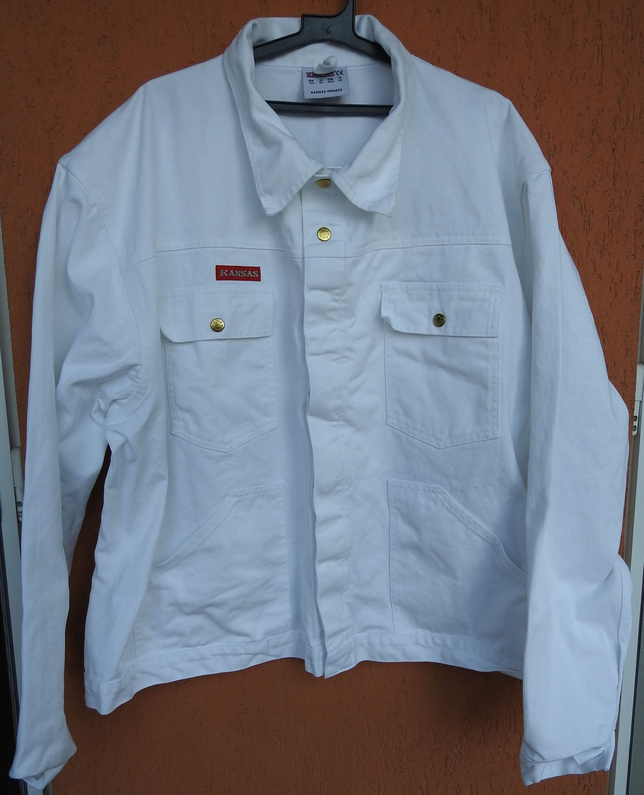 Vintage Oversized White Work Jacket Kansas Workwear Trucker Denim 2XL ...