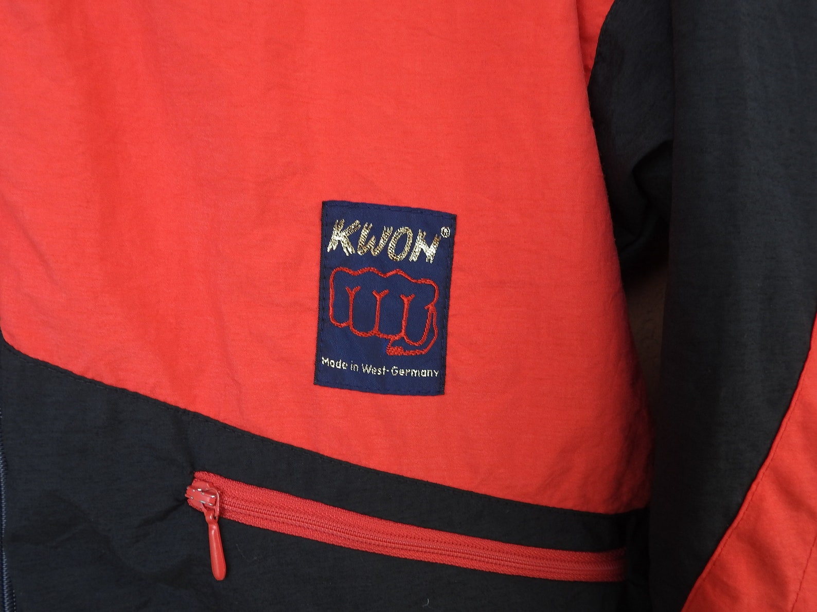 Vintage 80s KWON Windbreaker Nylon Track Jacket West Germany Taekwondo ...