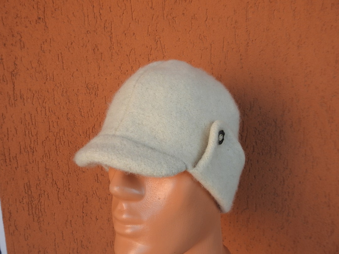 Vintage Giesswein Winter Ear Flap Wool Hat Cap Beige Made in Austria ...