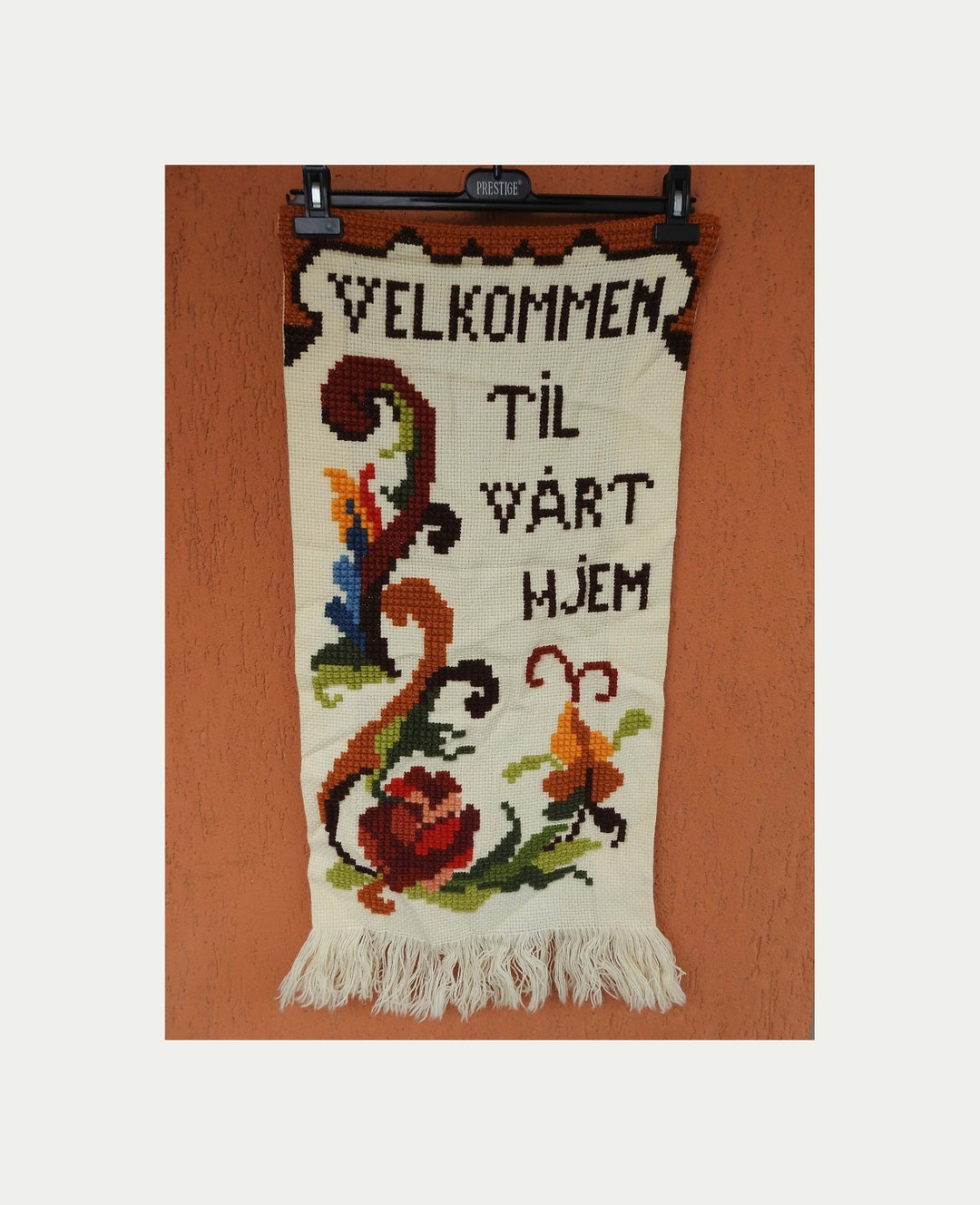Norwegian Velkommen Til Var Hem Welcome to Our Home Cross Stitch Wall ...
