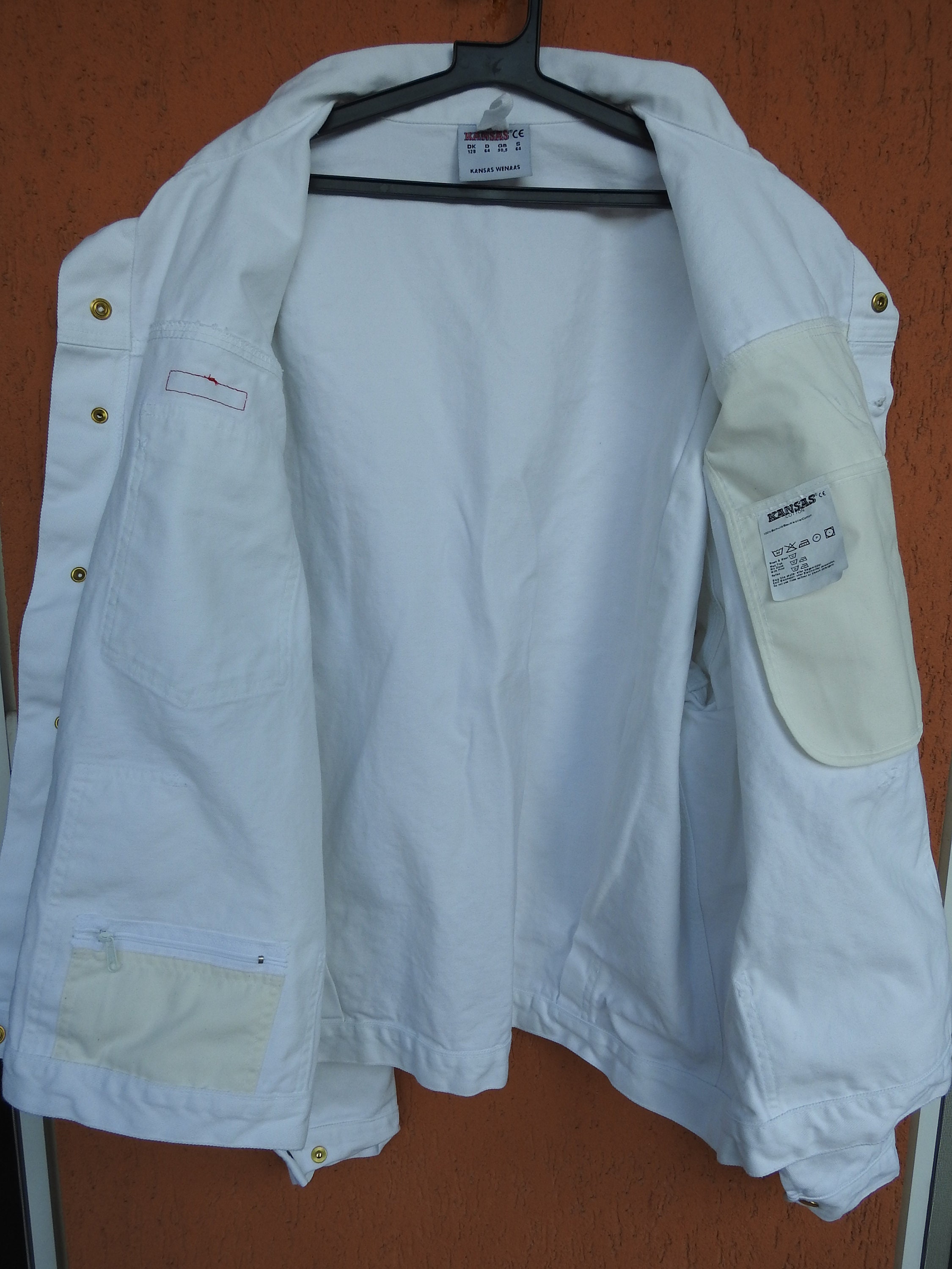 Vintage Oversized White Work Jacket Kansas Workwear Trucker Denim 2XL ...