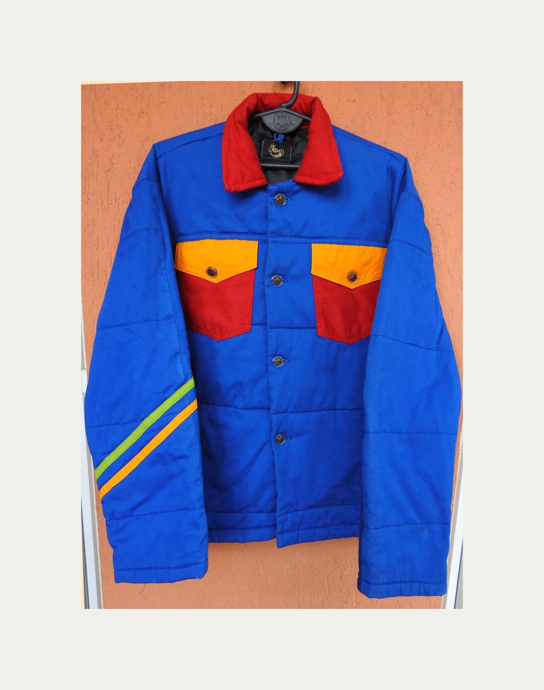 Vintage Color Block Quilt Lined Chore Coat - Men's Large - Etsy