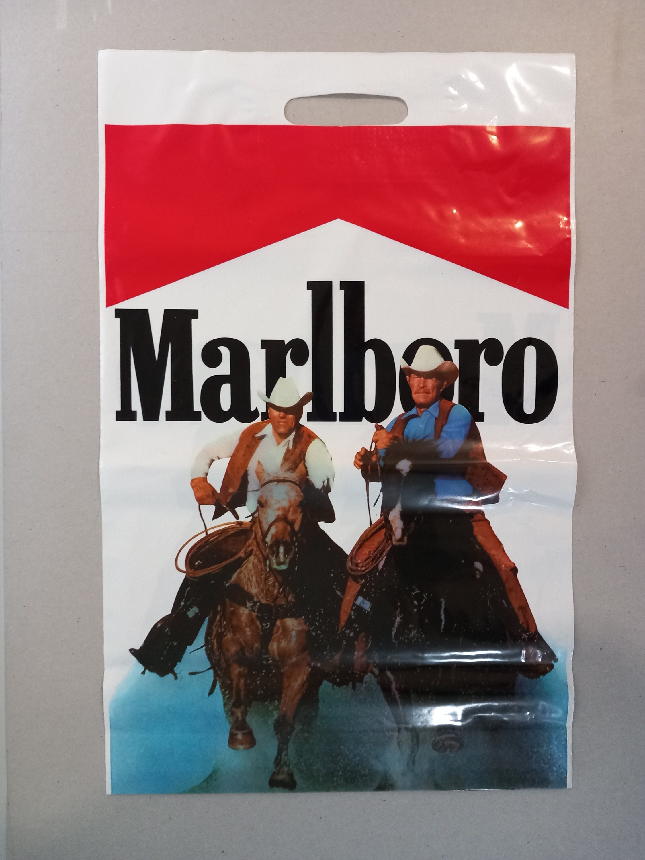 90s Marlboro Cigarettes Advertising Plastic Poly Shopping Carrier Bag ...