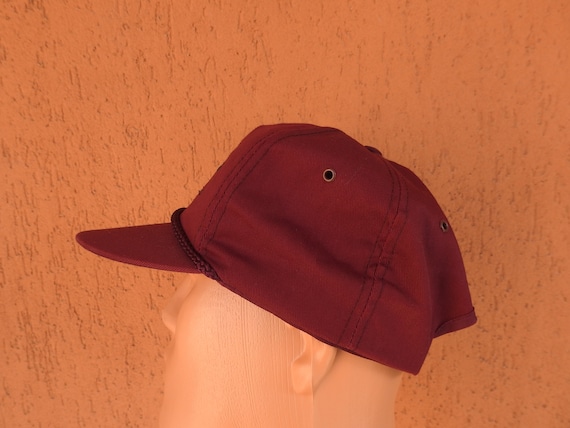 Vintage Harrison Trane Rope Hat - Maroon Snapback Cap… - Gem