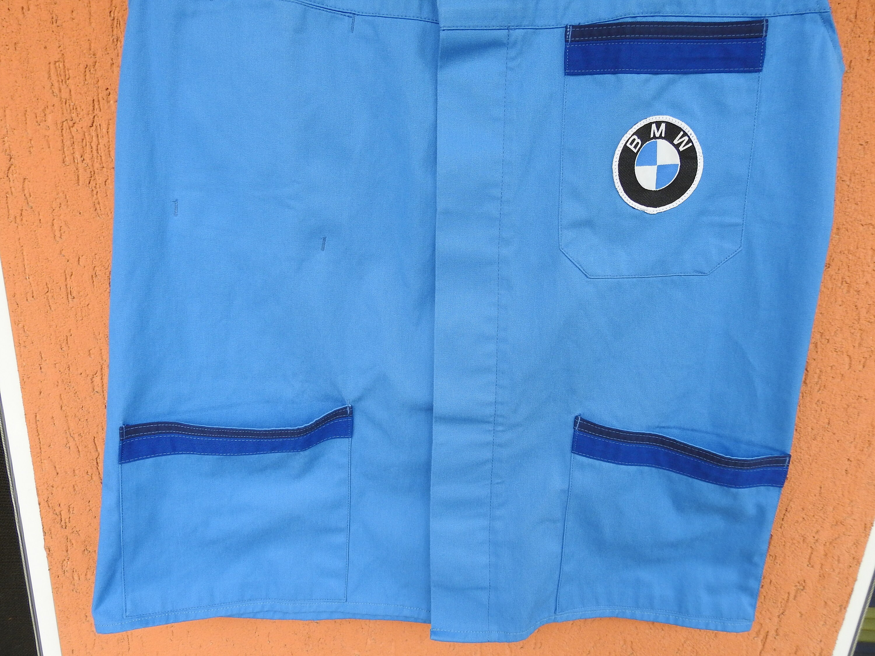 BMW Sleeveless Work Jacket Factory Workshop Vest Blue Chore Garage ...