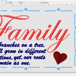 Family 7" X 11" Hoop Machine Embroidery Design for 180mm X 300mm Hoop ...